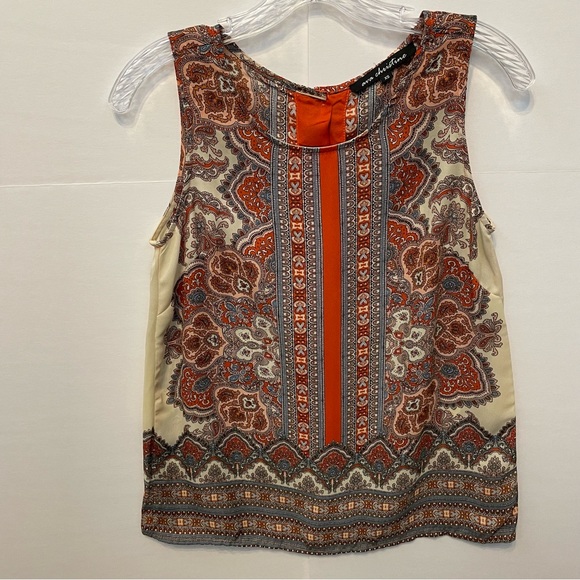 Eva Christine | Tops | Eva Christine Scarf Print Multicolored Orange ...